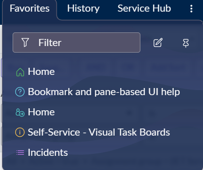 How to setup a favorite in ServiceNow - ServiceHub