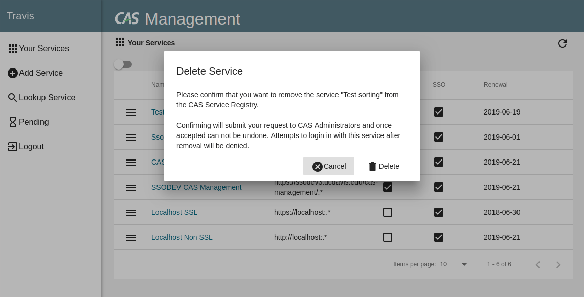 CAS Service Registry - ServiceHub