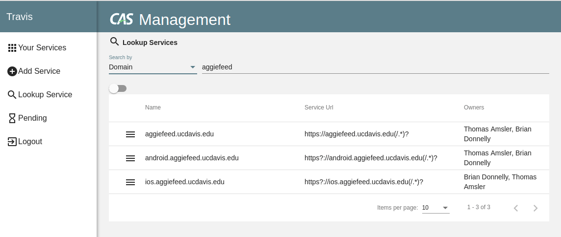 CAS Service Registry - ServiceHub