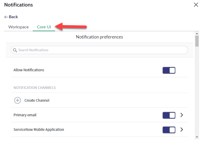 ServiceNow Personal Notifications - ServiceHub